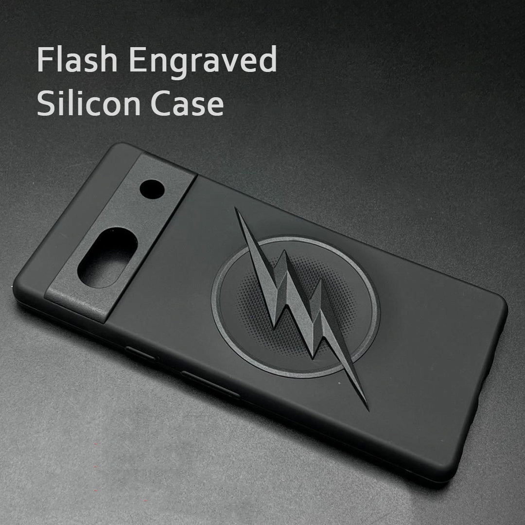 Flash Engraved Logo Matte Black Soft Silicone Mobile Back Case – Shoproom